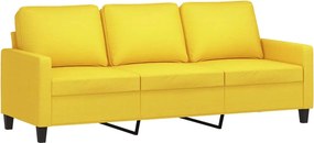 3místná pohovka s podnožkou světle žlutá 180 cm textil 3201042