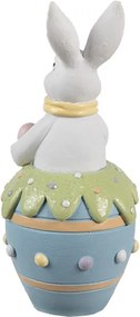 Jarní dekorace králíček s vajíčkem v modrém vajíčku - Ø 7*16 cm