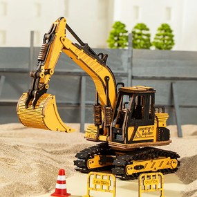 RoboTime dřevěné 3D puzzle Bagr