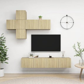 7dílný set TV skříněk dub sonoma kompozitní dřevo 3079023