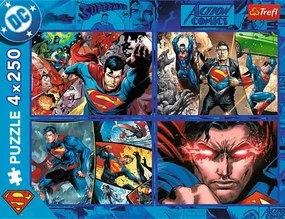 TREFL Puzzle Odvaha Supermana / 4x 250 dílků / 33,9 x 23,9 cm / věk 7+
