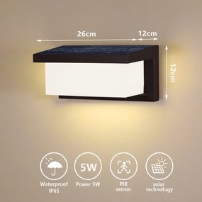 Brilagi - LED Solární nástěnné svítidlo se senzorem BRICKY LED/5W/6V IP65