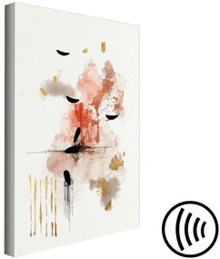 Obraz Abstrakce v teplé tónaci - akvarelové barevné skvrny a stopa zlata