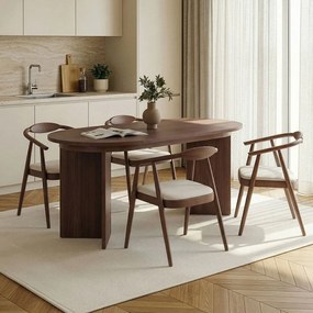 Rozkládací jídelní stůl s přídavnou deskou v dekoru ořechu 90x160 cm Sorell – Kalune Design