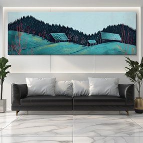 Obraz na plátně - Statek u starýho Zelenky FeelHappy.cz Velikost obrazu: 240 x 80 cm