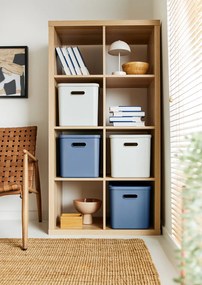 Rotho Úložný box, rovný s víkem, 27l, modrá ALBU LIGHT, 37x29x30