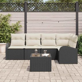 Set pohovek s polštářem Černá Polyester 3346047