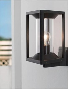 NV 9193101 Venkovní nástěnné svítidlo LOEVE antracitový hliník a čirý akryl E27 1x12W 220-240V IP65 bez žárovky - NOVA LUCE
