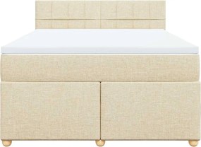 Box spring postel s matrací krémová 140x190 cm textil 3286680