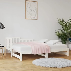 Výsuvná postel bílá 2x (80 x 200) cm masivní borovice,  820737