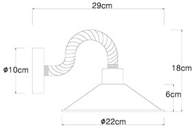 GLOBO Nástěnné osvětlení DIANA, 1xE27, 60W, černé, zlaté 15690W