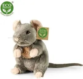 Rappa Plyšová myš sedící 16 cm / ECO-FRIENDLY / od 0 let