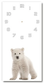 Wallmuralia Moderní hodiny nástěnné Polární medvěd 30x60 cm