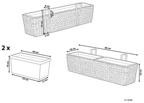 Květináč  80 x 20 x 18 cm béžový KAWALA Beliani