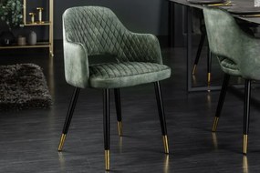 Designová židle Laney šedozelený samet