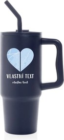 Personalizovaná nerezová termoska s barevným víčkem - Dvě místa, jedno srdce