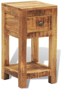 241090 vidaXL Noční /odkládací stolek z masivního dřeva, s 1 zásuvkou