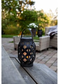 Černá lucerna Star Trading Flame Lantern, výška 23 cm