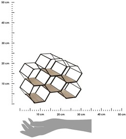 STOJAN NA VÍNO HIVE 25,5X29,5X15 CM ČERNÁ/HNĚDÁ