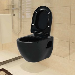 vidaXL Závěsné WC keramické [143022] Barva: Černá