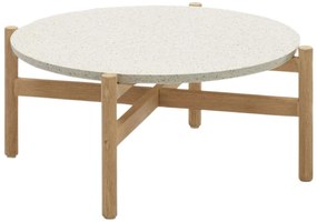 OnaDnes -20% Bílý betonový zahradní konferenční stolek Kave Home Pola 88,5 cm