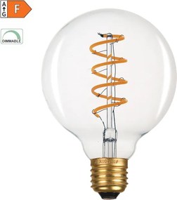 Diolamp LED Spiral Filament žárovka Globe čirá G95 4W/230V/E27/1800K/300Lm/360°/Dim