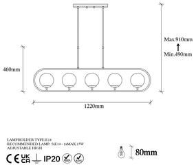 Designový lustr Ulrica 122 cm zlatý