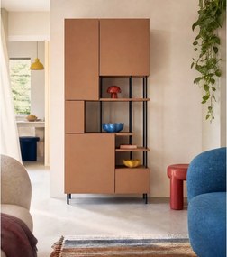 Knihovna v cihlové barvě 84x175 cm Perla – Marckeric