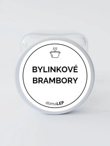 Samolepka na kořenky BYLINKOVÉ BRAMBORY bílá 5 cm tučné písmo