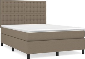 Box spring postel s matrací taupe 140x200 cm textil 3142101