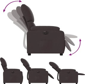 Elektrické polohovací křeslo tmavě hnědé textil 3204805