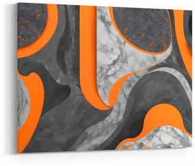 Obraz abstraktní šedo-oranžový mramor