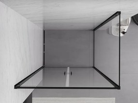 Mexen Exo, výklopná sprchová kabina, dveře 120 cm + boční stěna 90 cm, transparentní sklo, černá, 814-120-090-70-00