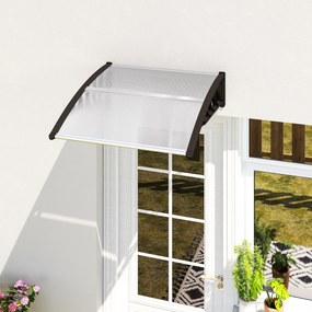 Outsunny stříška na vchodové dveře 103 x 96,5 x 27 cm stříška s UV ochranou, ochranou proti dešti a slunečnímu záření pro venkovní použití, hliníková…