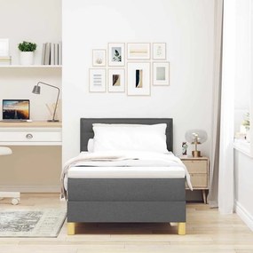Postel s boxspringem s polštářem Tmavě šedá 80 x 200 cm textil 3338798