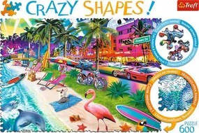 Trefl - Puzzle - Crazy Shapes Pláž Miami / 600 dílků / 68 x 48 cm / vě