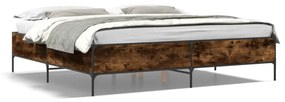Rám postele kouřový dub 180 x 200 cm kompozitní dřevo a kov