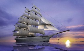 Fototapeta - Loď na moři (254x184 cm)