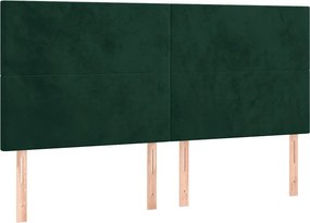 Čelo postele s LED tmavě zelená 180x5x118/128 cm samet 3122207