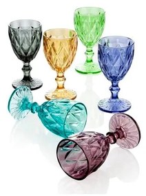 Sada 6 sklenic Brandani Diamante Goblet, 250 ml