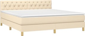Box spring postel s matrací krémová 160x200 cm textil 3140870