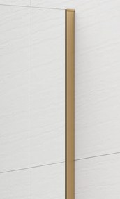 Polysan Esca Gold Matt jednodílná sprchová zástěna 120 x 210 cm k instalaci ke stěně zlatá sklo kouřové ES1212-04