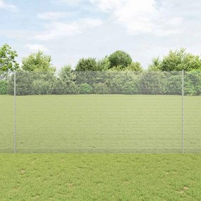 Svařovaná drátěná plotovina s tyčkami 10 x 1,5 m Stříbrná 3336337
