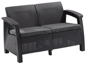 ROJAPLAST Zahradní pohovka - ALLIBERT CORFU LOVE SEAT, plastová Barva: hnědá