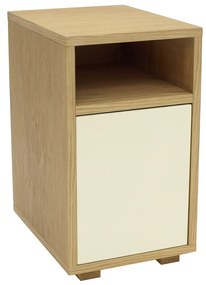 Noční stolek Salim, 30x40x52,5 cm, dub/křídově bílá