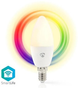 Chytrá WiFi žárovka LED E14 4.5W RGB NEDIS WIFILC11WTE14