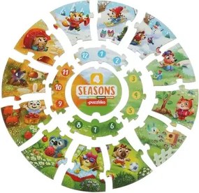 Puzzlika 15238 Čtyři roční doby - naučné puzzle / 17 dílků / od 2 let