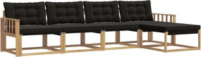 Venkovní pohovková souprava 5 ks Bílá a černá 3388586