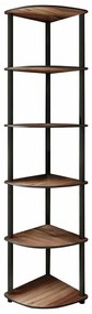 Regál Corner Walnut, 6 polic, M