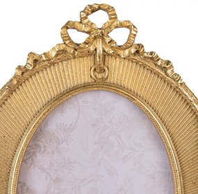 Zlatý fotorámeček s patinou a mašlí – 13x18 cm